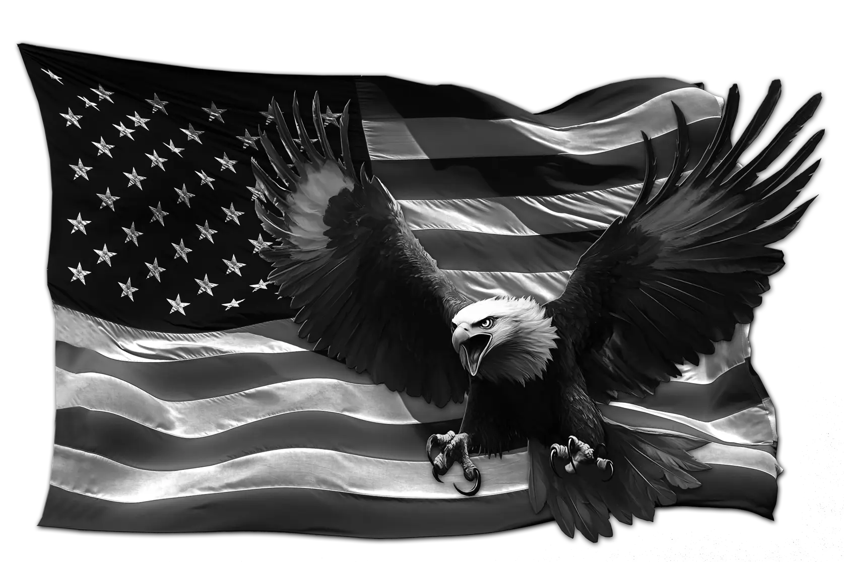 Red White and Blue American flag eagle grayscale decal - Durable & USA ...